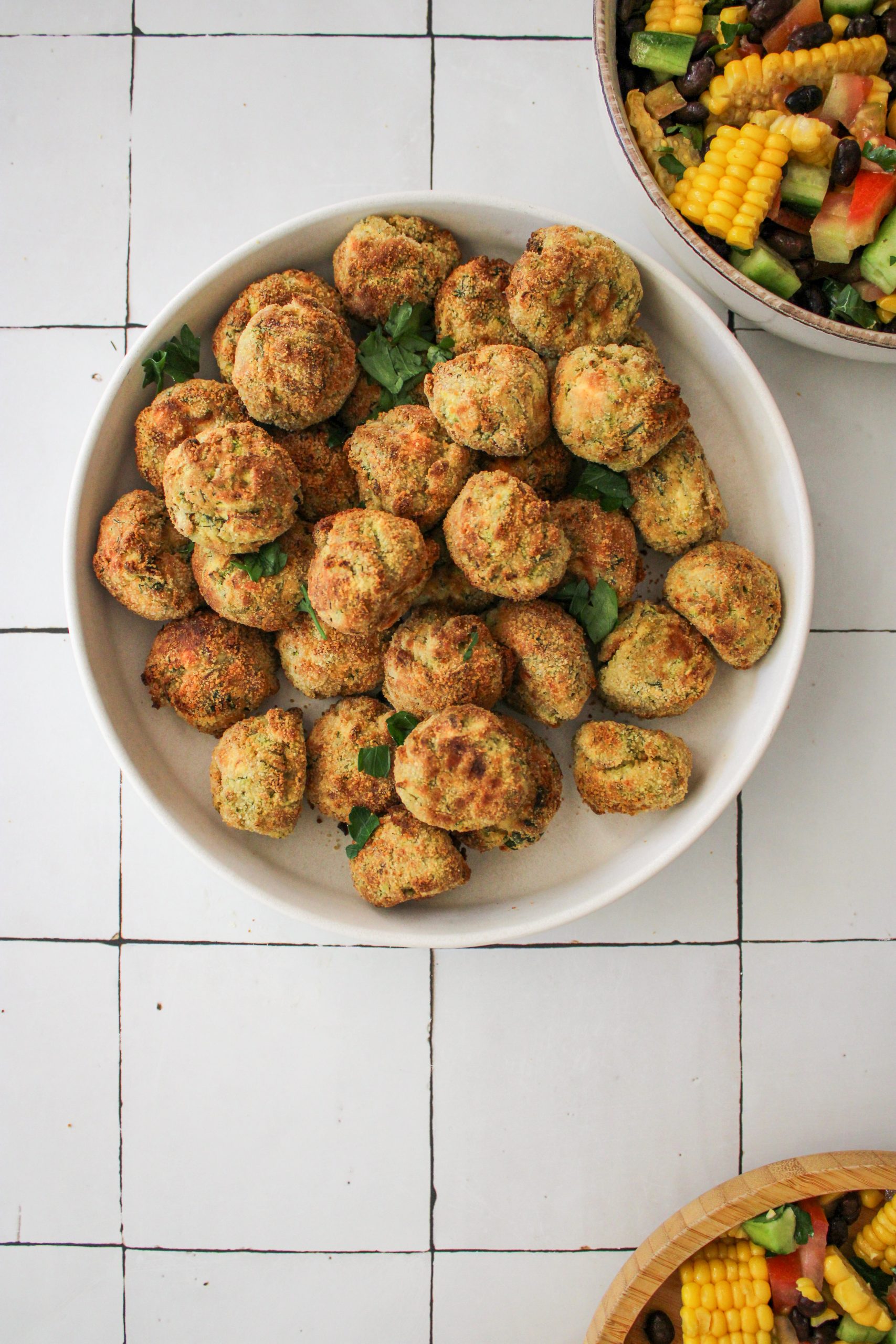Easy zucchini balls in the air fryer - Panos Eats